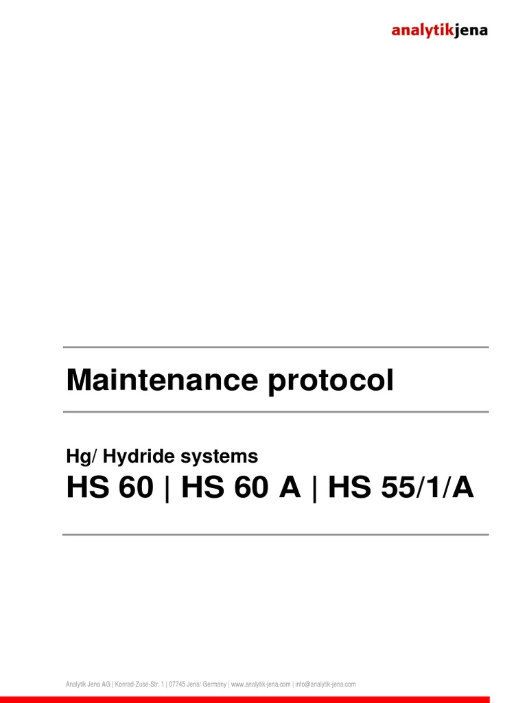 Maintenance Protocol AAS HS en | PDF