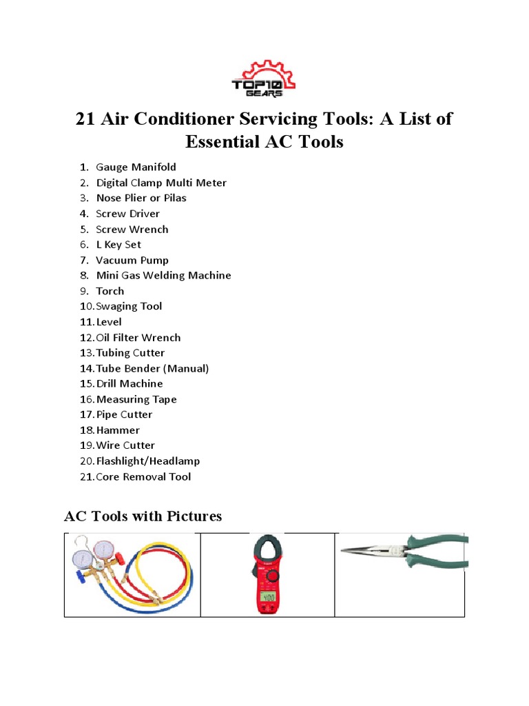 AC Tools Name List | PDF