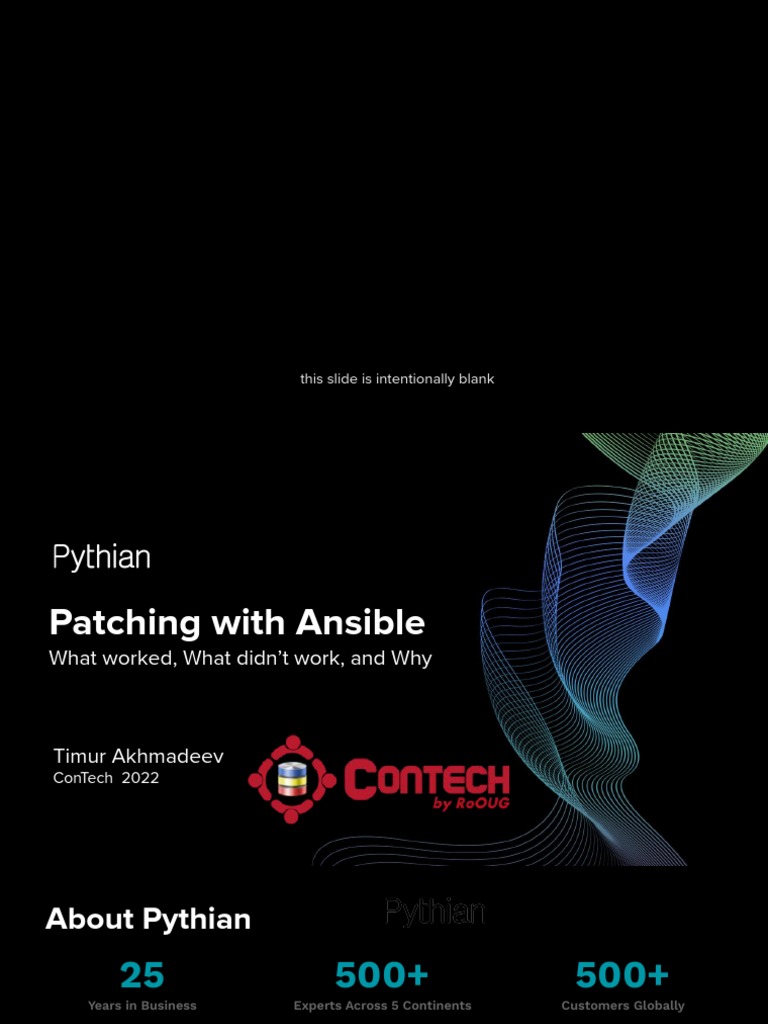 Timur Akhmadeev - Patching With Ansible - ConTech 2022 | PDF