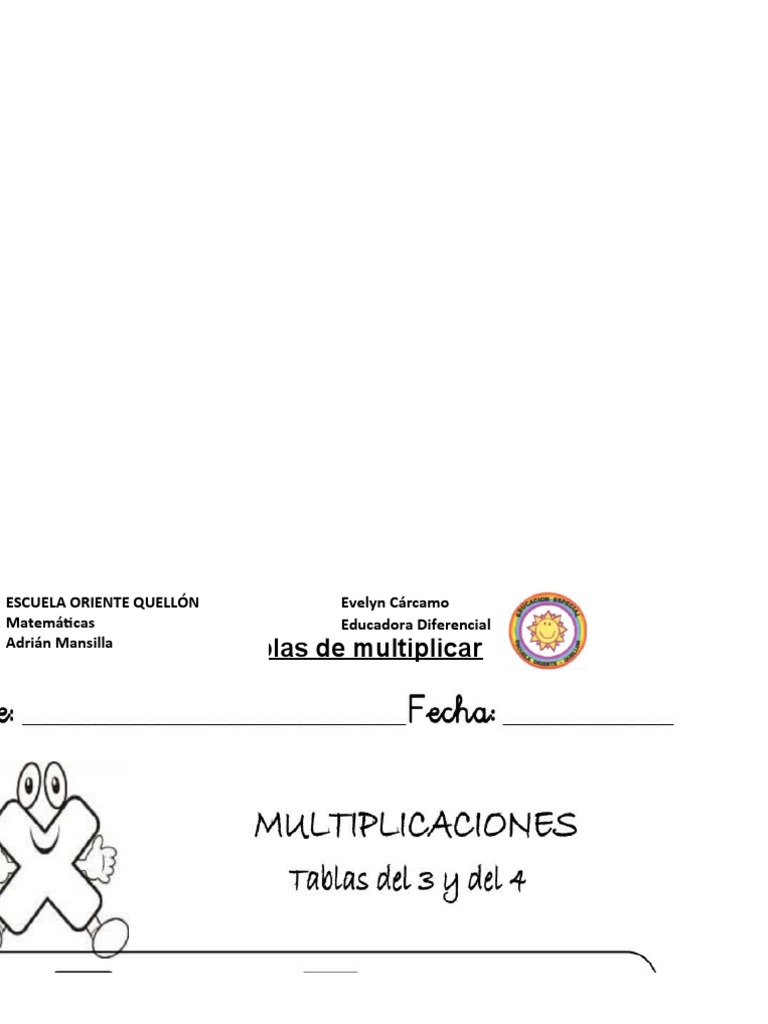 tablas de multiplicar CONTROL | PDF