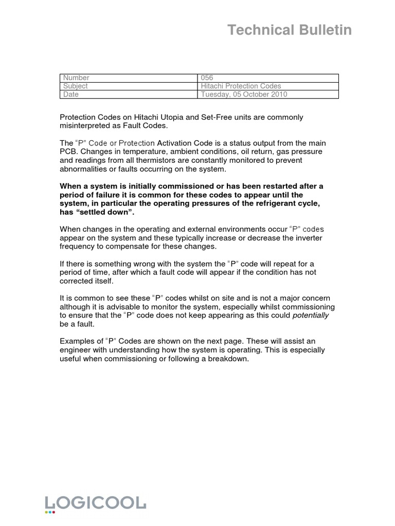 056 Hitachi Protection Codes | PDF