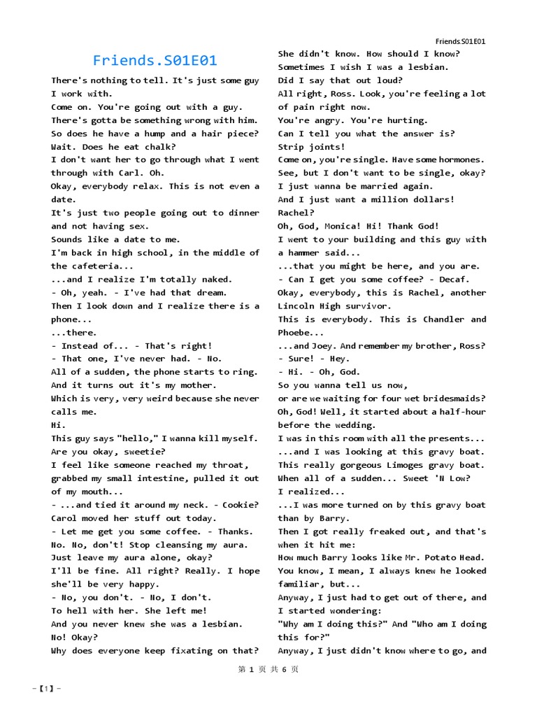 Friends S01 | PDF