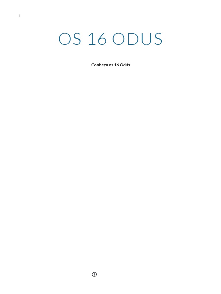 Magia Dos Orixás - Os 16 Odus | PDF
