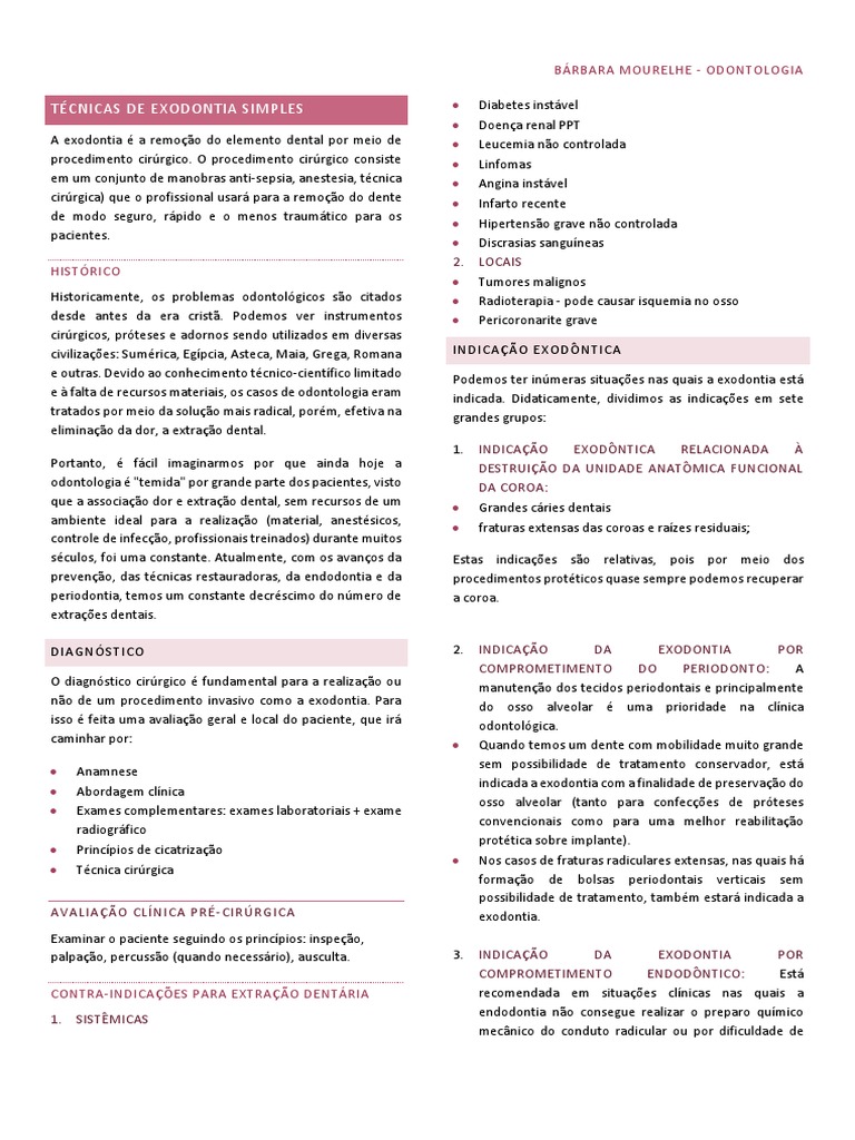 CBMF - TÉCNICA DE EXODONTIA SIMPLES | PDF