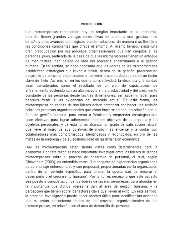 Introducción y Conclusión Desarrollo de Personal | PDF | Business | Liderazgo