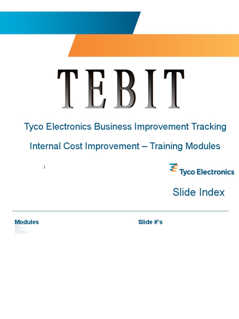 Tebit Training Internal Cost Improvementrev B | PDF