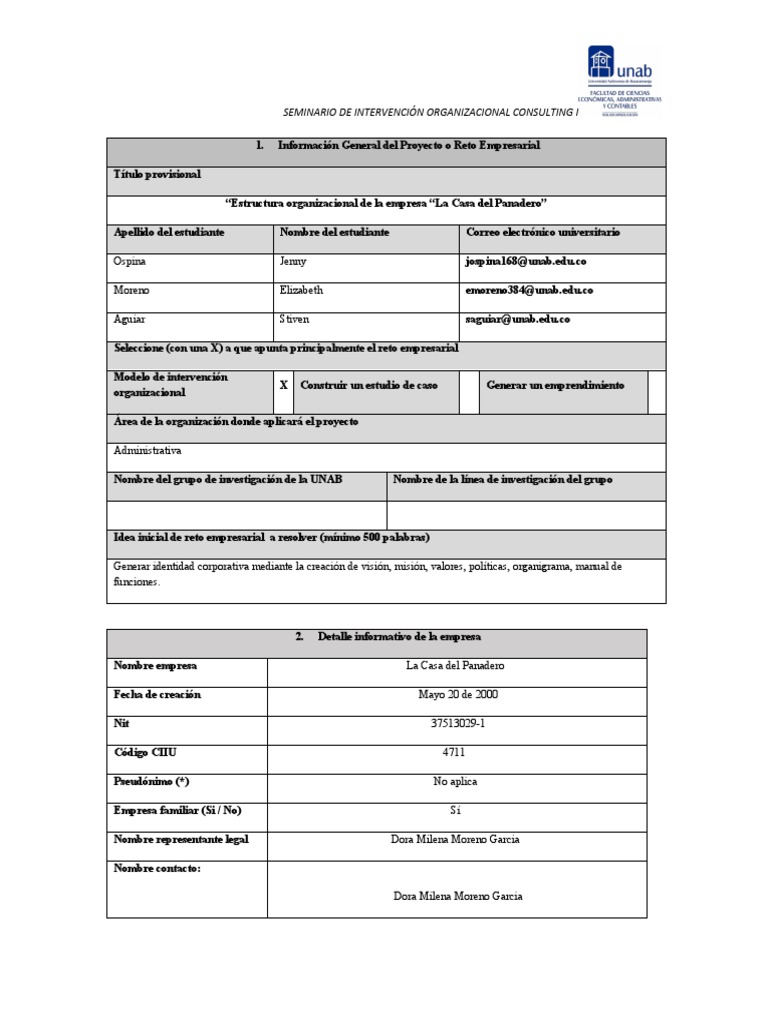 Ficha Reto Empresarial | PDF | Business | Planificación estratégica