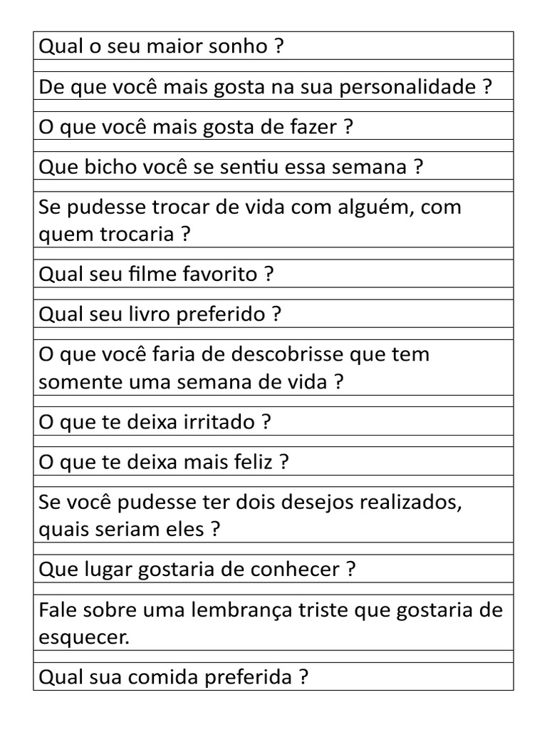 Qual O Seu Maior Sonho Pdf