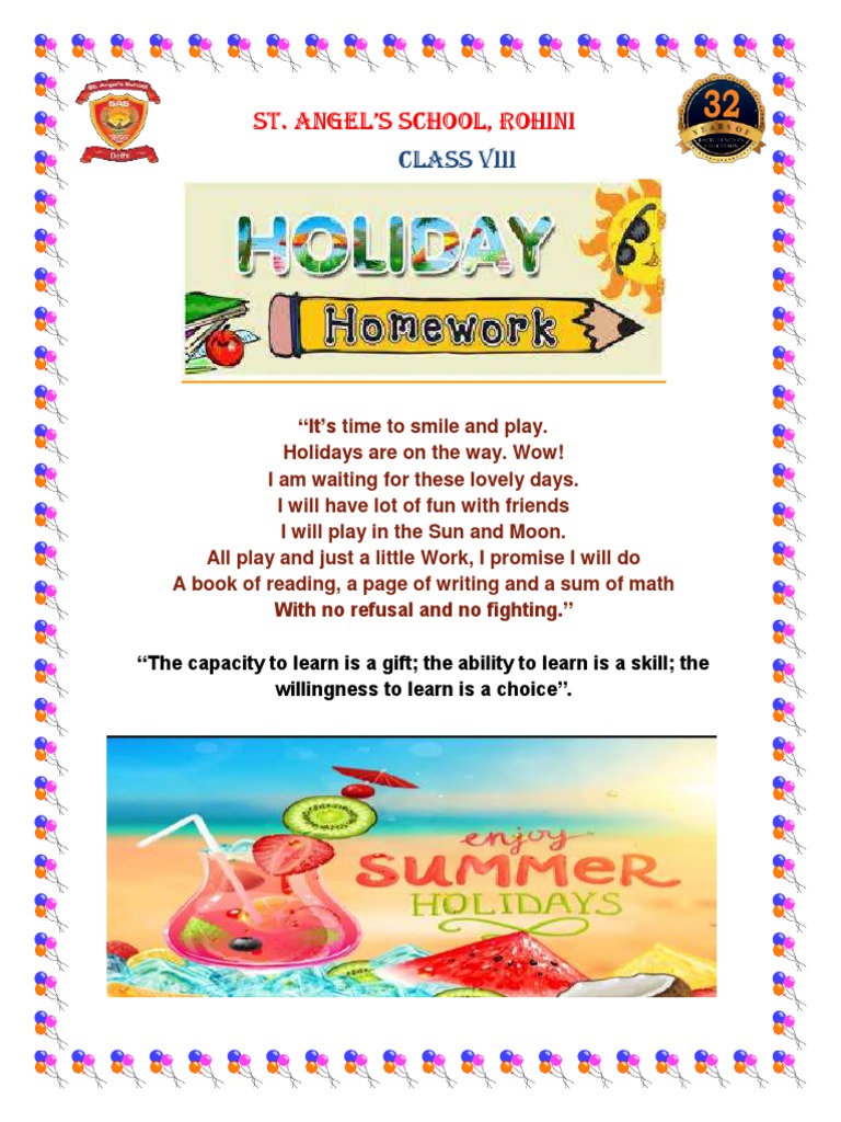 Holiday Homework 8 | PDF