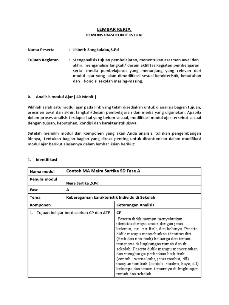 LK Demonstrasi Kontekstual MP2 Dasmen | PDF