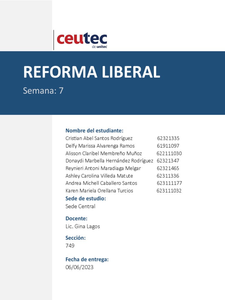 La Reforma Liberal en Honduras | PDF
