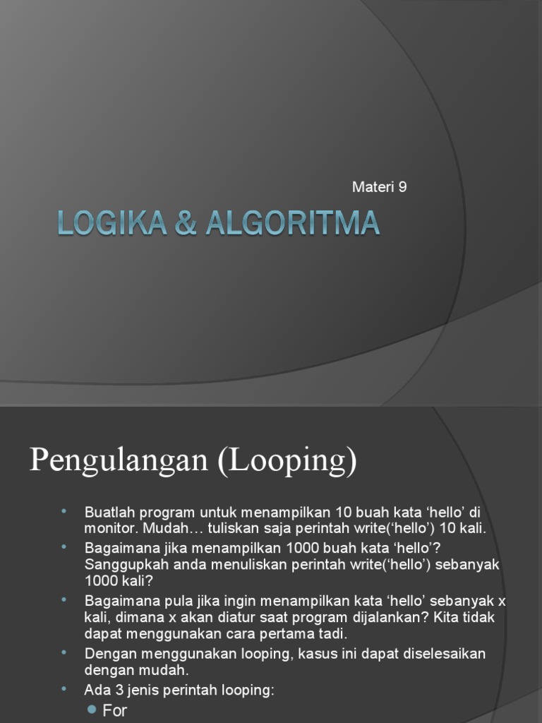Materi9 Perulangan (Looping) | PDF