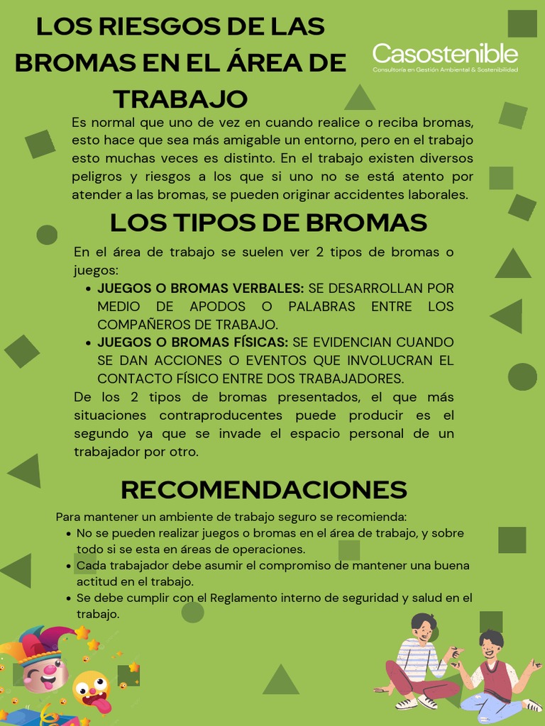 Riesgos de Bromas en el Trabajo | PDF