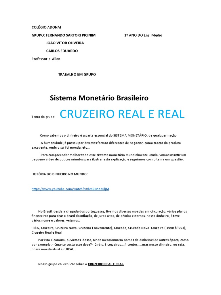 Cruzeiro Real - Real | PDF