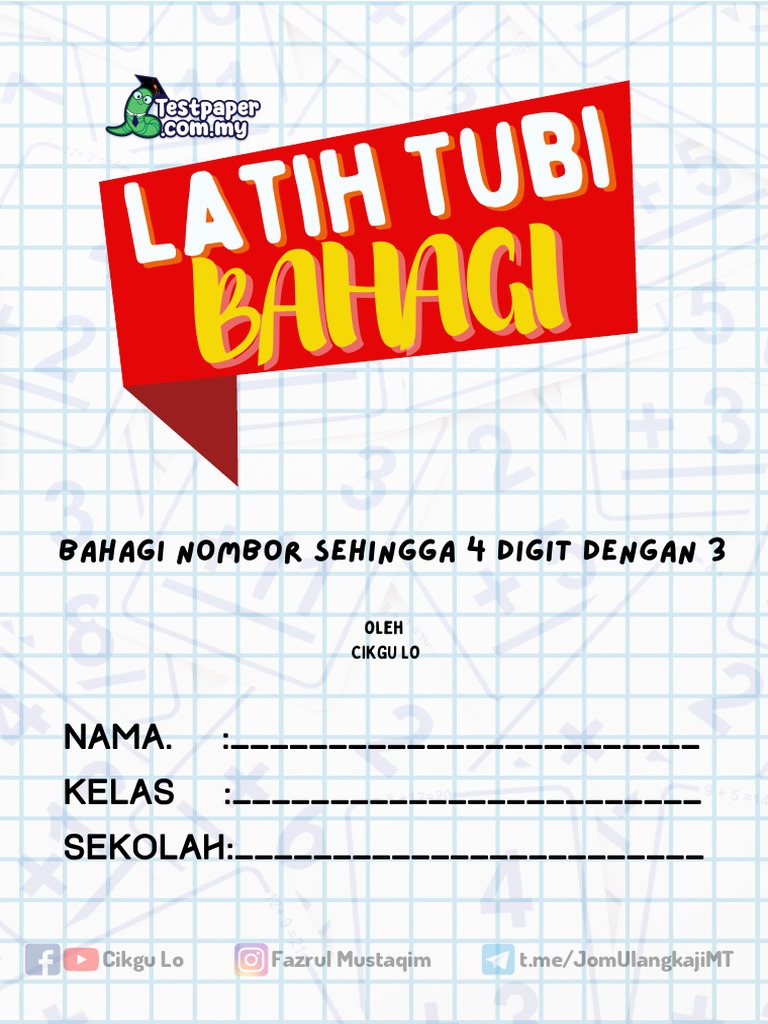Latih Tubi Matematik Tahun 3: Bahagi | PDF | Science & Mathematics