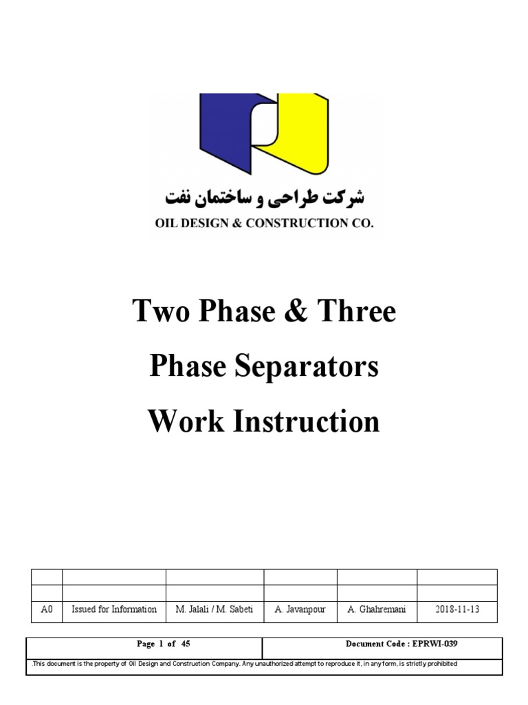 Two Phase & Three Phase Separators | PDF