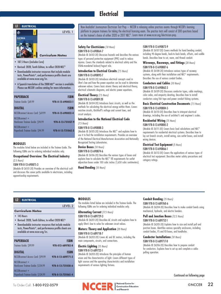 2023-NCCER Catalog Electrical 04-05 | PDF