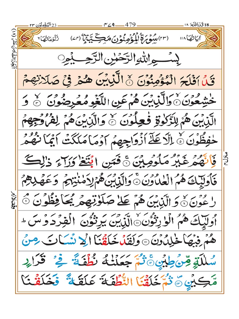 13 Line Tajwidi Quran Sipara 18 PDF | PDF