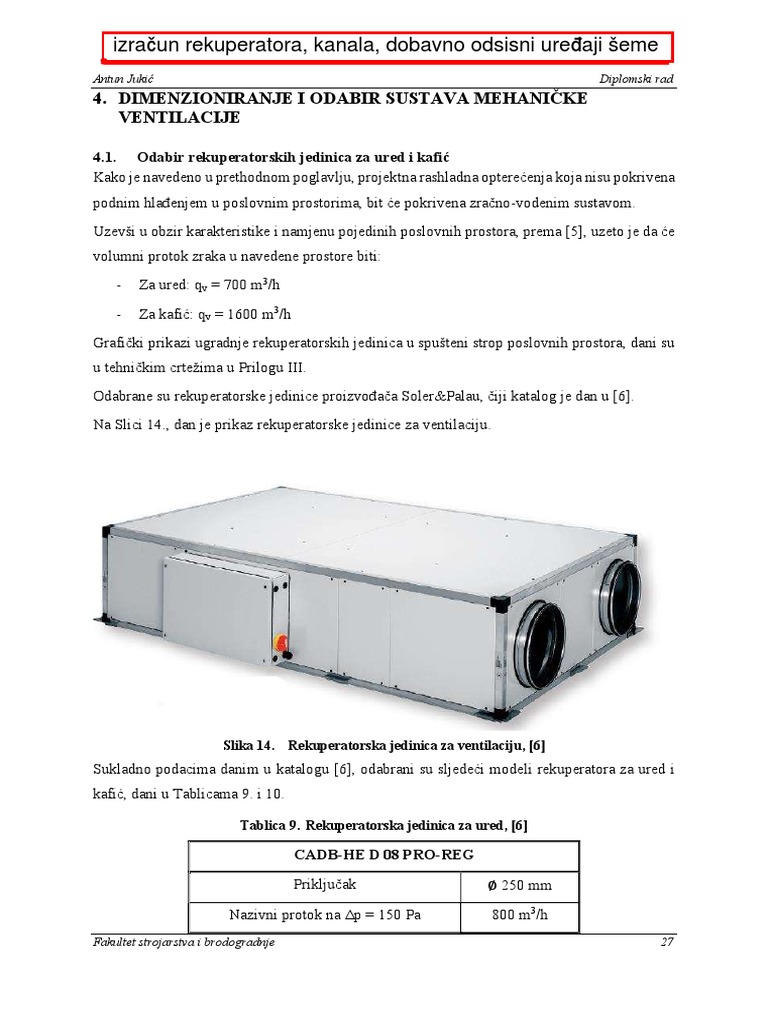 Dip Vent Rekup Proracu Sema | PDF