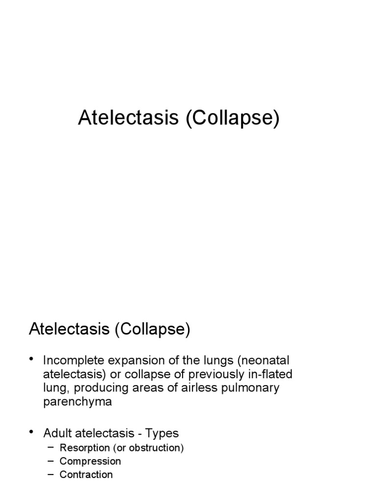 Atelectasis (Collapse) | PDF