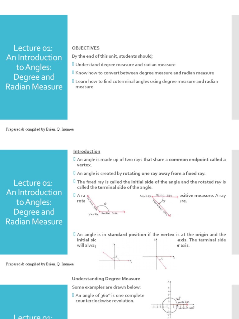 MTH515 LECTURE 01 - Introduction To Angles | PDF | Angle | Mathematical ...