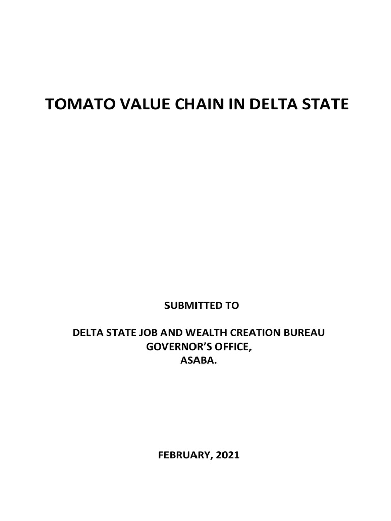 Tomato Value Chain | PDF | Soil | Tomato