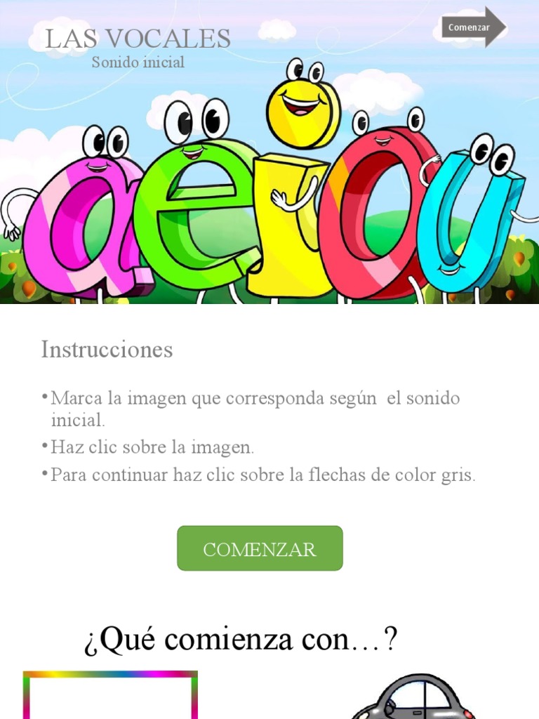 Comparto - LAS VOCALES SONIDO INICIAL - Contigo | PDF