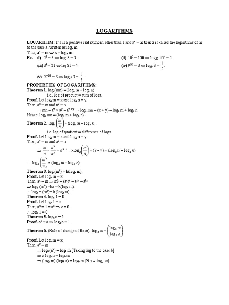 Logarithm Bridge Course | PDF | Logarithm | Numbers