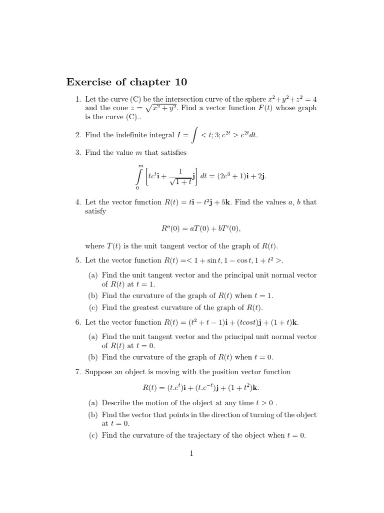 Vector Calculus Exercises and Solutions | PDF | Computers