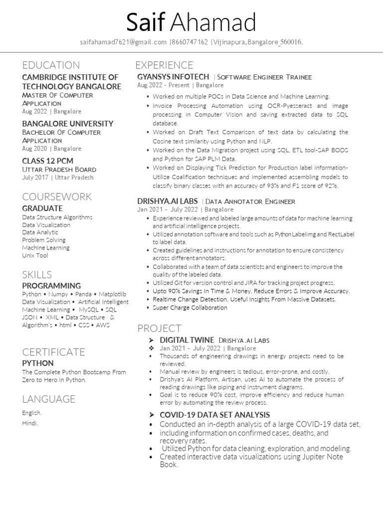 Saif Ahamad Resumepy | PDF