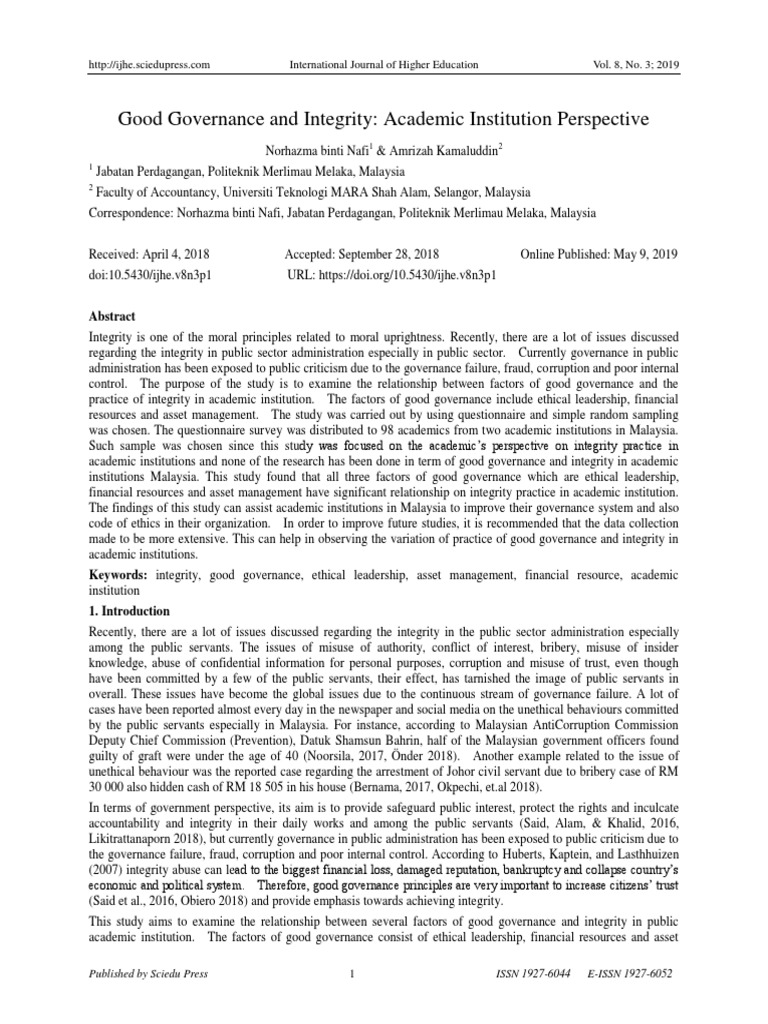 Good Governance & Integrity | PDF | Multicollinearity | Skewness