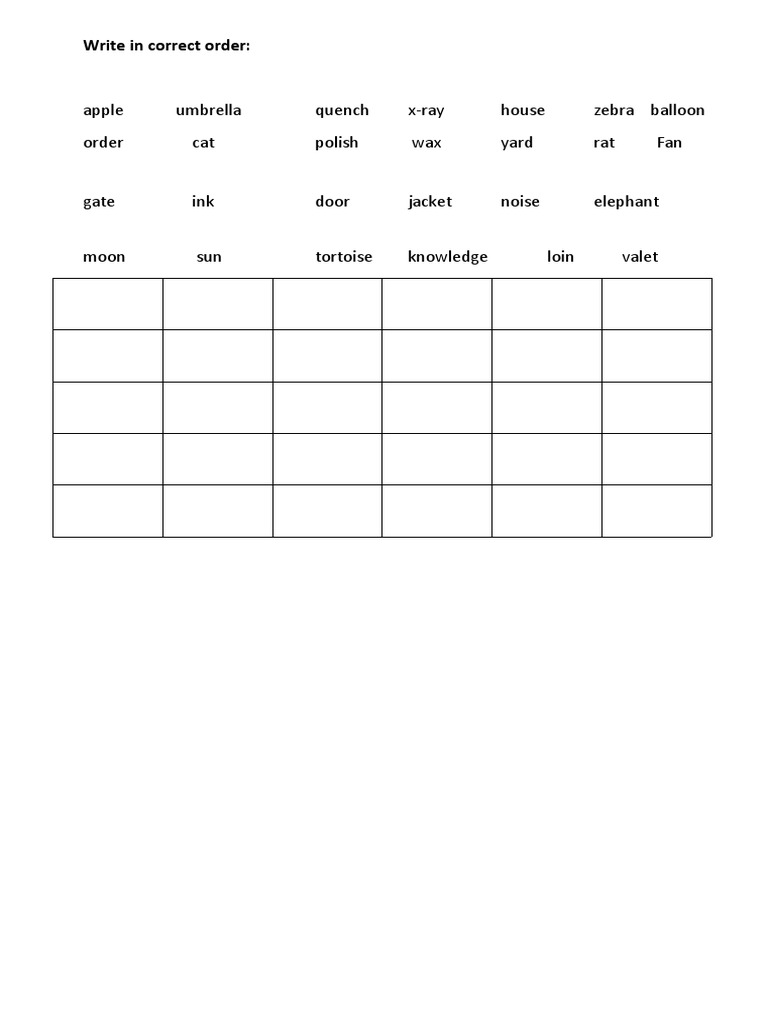 Write in Correct Order | PDF | General Fiction