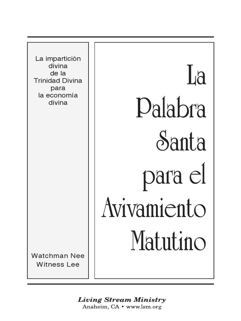 PSAM - La Impartición Divina de La Trinidad Divina para La Economía Divina-1 | PDF