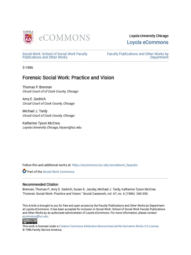 Forensic Social Work - Practice and Vision | PDF