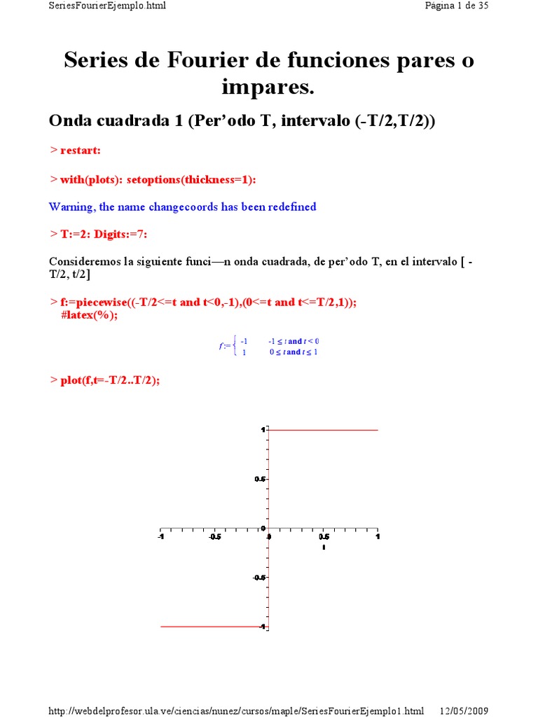 Maple Series de Fourier | PDF