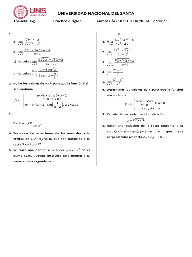 Práctica Dirigida DE II UNIDAD | PDF