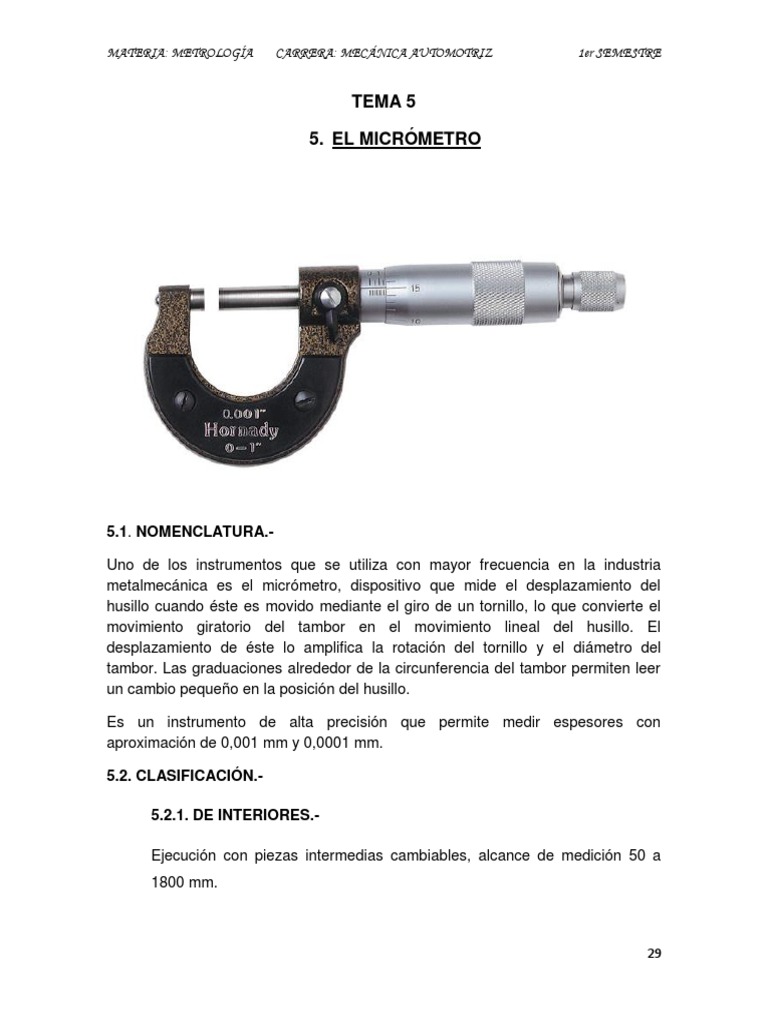 5.- MICROMETRO | PDF