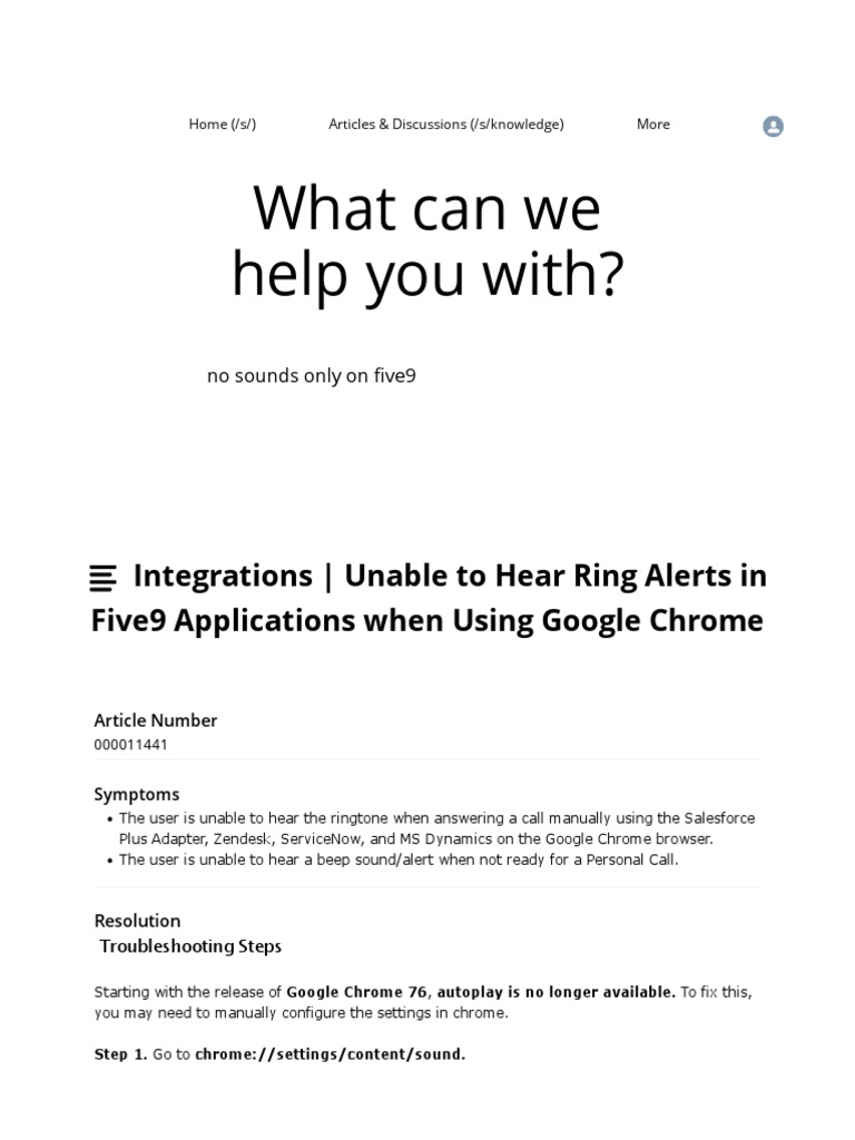 Five9 Chrome Extension Audio Troubleshooting | PDF
