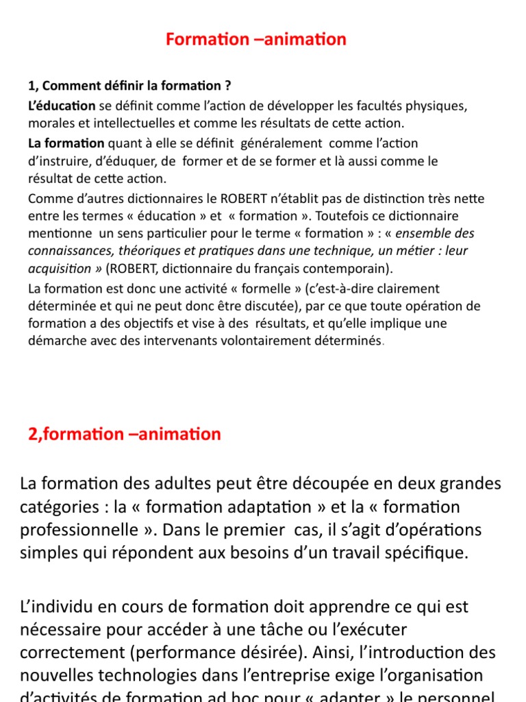Formation - Animation | PDF