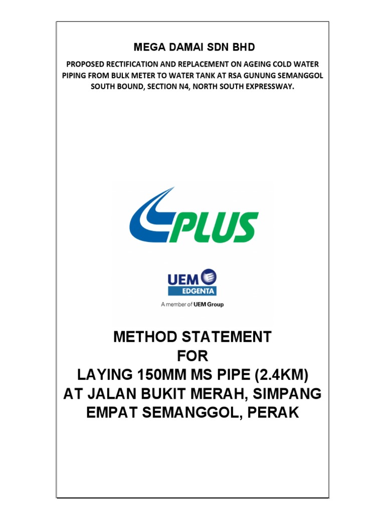 Method Statement PLUS Pipe | Download Free PDF | Pipe (Fluid Conveyance) | Materials