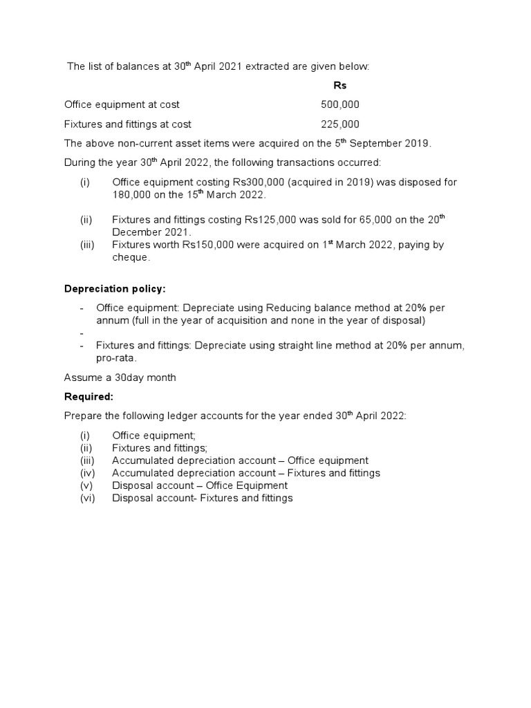 Depreciation Question 2 | PDF