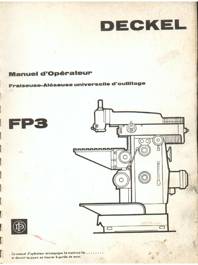 Deckel FP3 Manuel | PDF