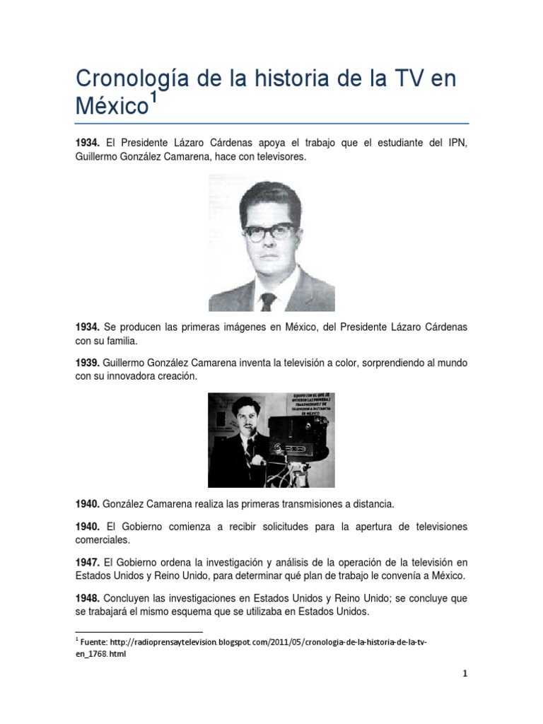 Cronologia de La Historia de La TV en Mexico | PDF