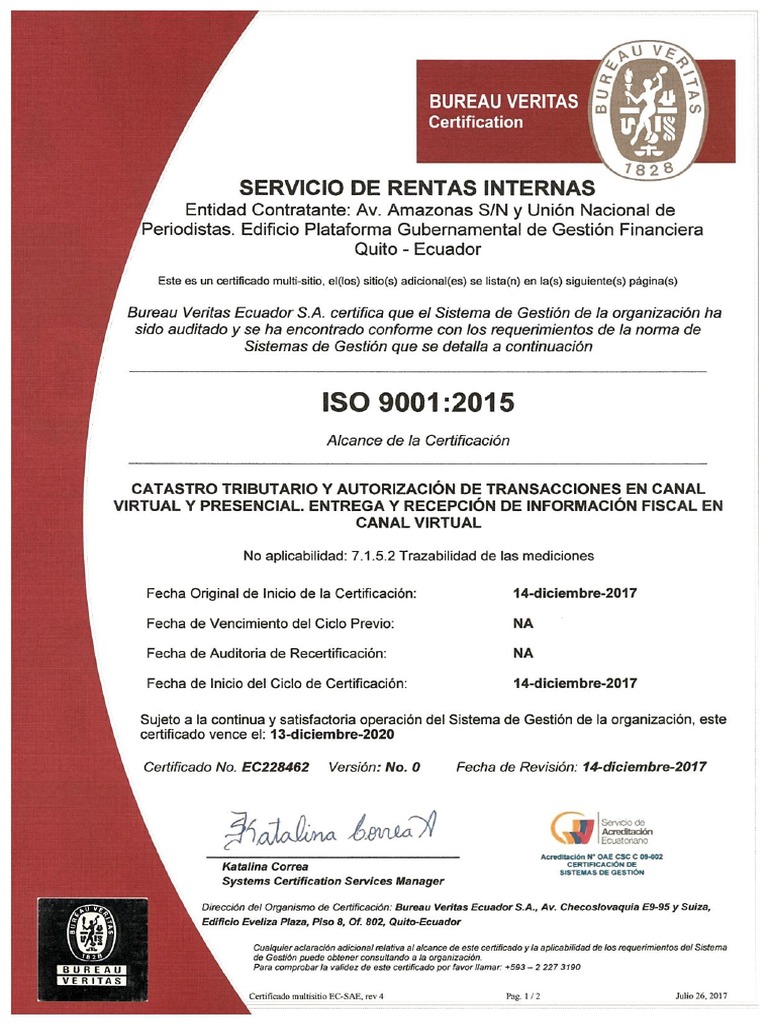 Certificacion ISO | PDF