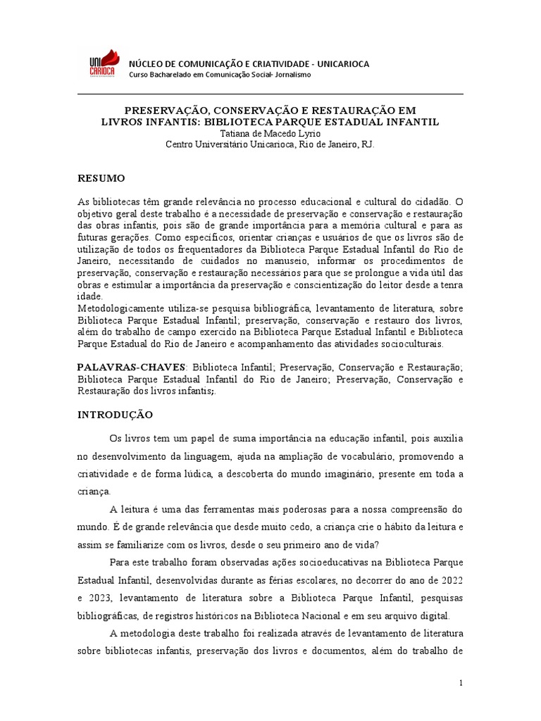 Template Artigo TCC NCC | PDF | Bibliotecas | Papel