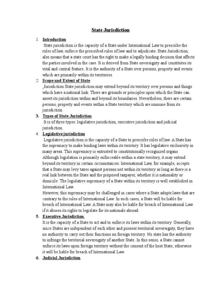 State Jurisdiction | PDF