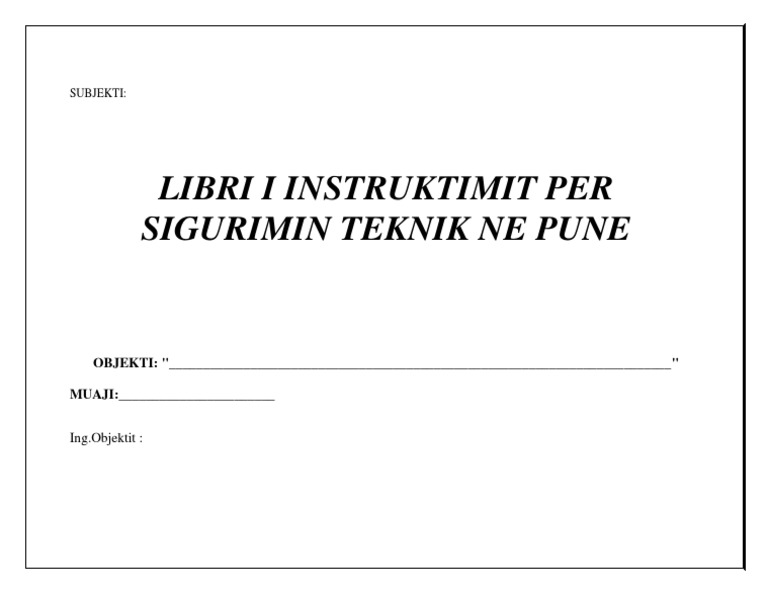 Kapaku I Librit Te Instruktimit Teknik Te Puntoreve | PDF