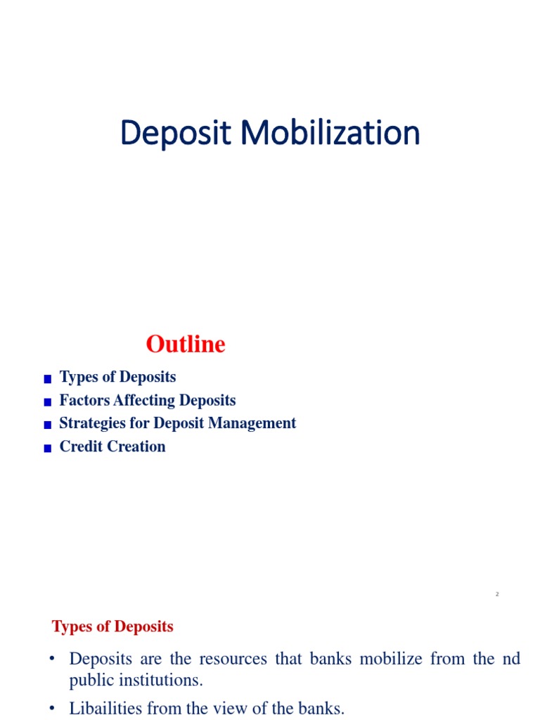 Deposit Mobilization | PDF