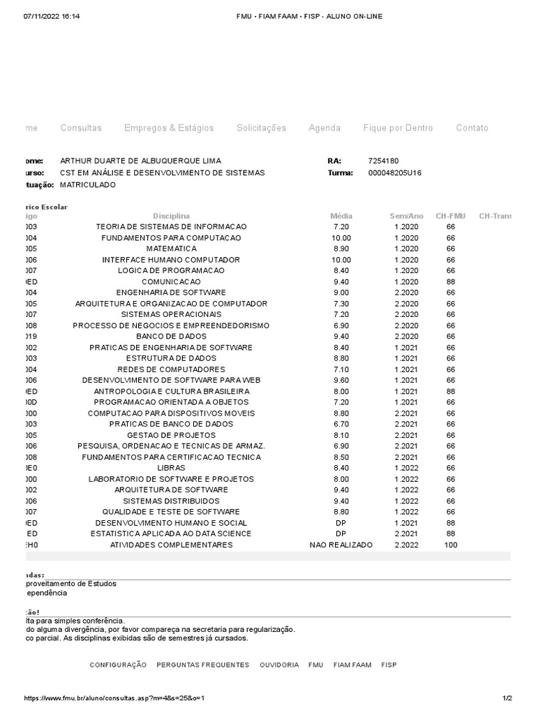FMU - Historico | PDF