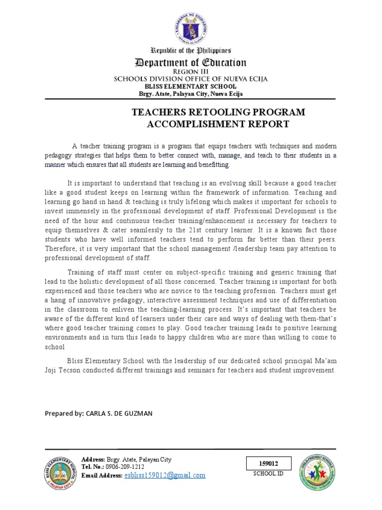 AR-TEACHERS-RETOOLING-PROGRAM | PDF | Teachers | Teacher Education